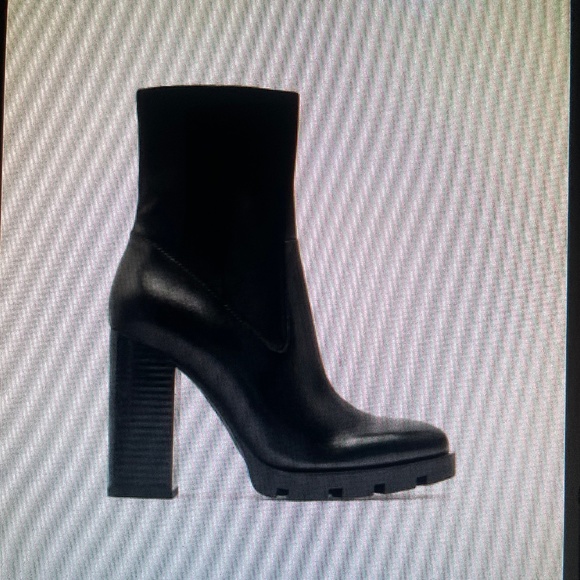 Zara | Shoes | Zara Leather High Heel Ankle Boot With Lug Soles | Poshmark
